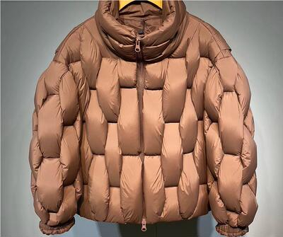 High Collar Warm Coat Man Black Loose Puffer Bubble Jacket