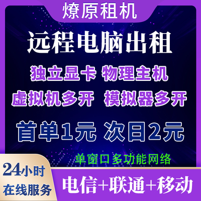 E5远程电脑出租物理机单双路