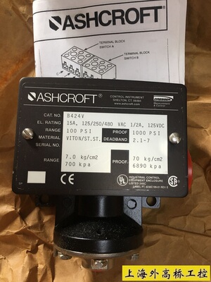 ASHCROFT 雅斯科压力开关 B424V 1000PSI 全新原装实物拍摄 议价