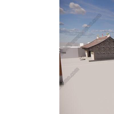 3459中式闽南大厝 古厝 闽南建筑 闽南民居 传统民房住宅SU模型