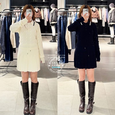 SLY翻领针织套装上衣+半身裙子