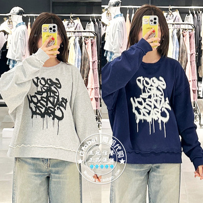 涂鸦字母卫衣上衣MOUSSY棉女