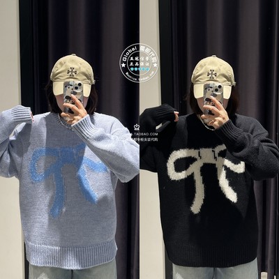 MOUSSY冬圆领蝴蝶结针织衫毛衣