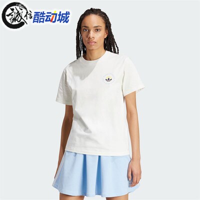 阿迪达斯三叶草短袖女后背印花