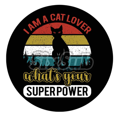 我爱猫superpower猫女士宠物镭射反光水晶胶车贴23709#