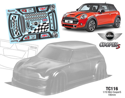 1/10油电房RC 漂移模型 PC透明车壳 TeamC 宝马迷你 Mini CooperS