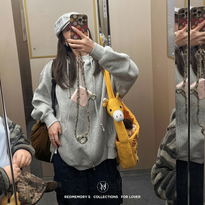 洋气新店REDMEMORY太舒服了~重磅 松弛潮萌妹 BF宽松卫衣外套