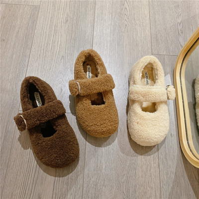 雪地鞋加绒毛毛鞋女2025冬季韩版松紧带保暖舒适内增高单鞋棉鞋女