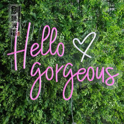 LED柔性发光霓虹灯 Hello  gorgeous字母家庭房间装饰发光灯
