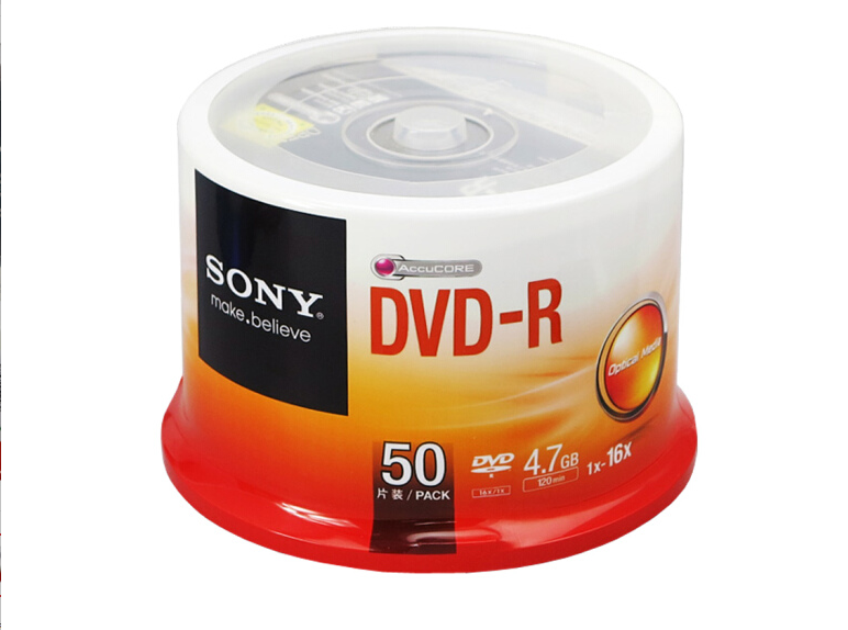 （SONY）索尼DVD-R刻录盘16X速4.7G 50片桶装光碟DVD空白刻录光盘_虎窝淘
