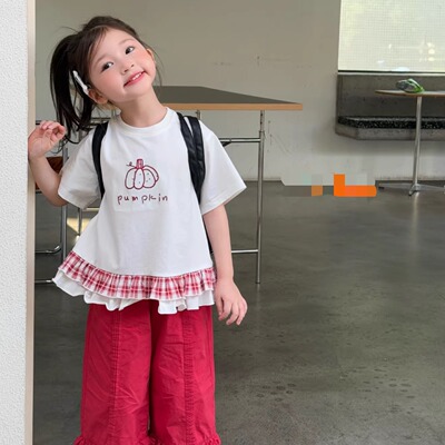 爱家2026夏3747新款南瓜短袖T恤3714中裤中小童女童