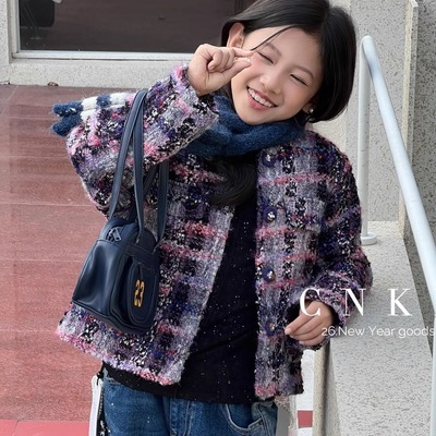 CNKL金童帝代2026春新款1335小香风外套2221烫钻裤子中大女童亲子