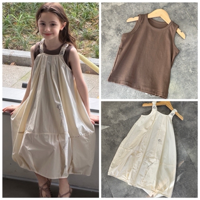 妞家2026夏3137新款吊带裙3217背心布衣风中大小女童亲子