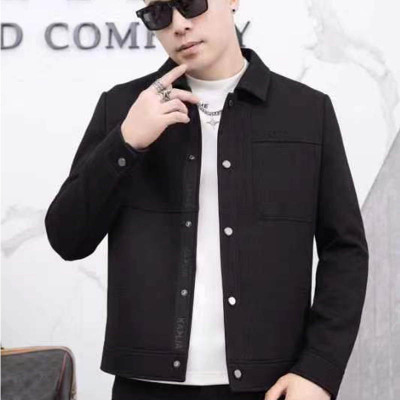 2023秋季新款卡地尼男装时尚潮流翻领休闲夹克外套货号33J150225