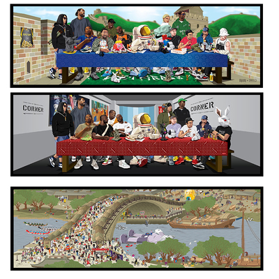 清明上河图最后的晚餐装饰画