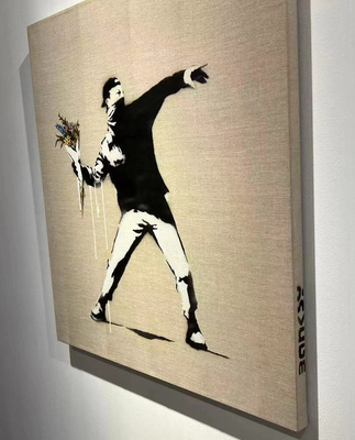 GD大眼仔banksy扔花装饰画