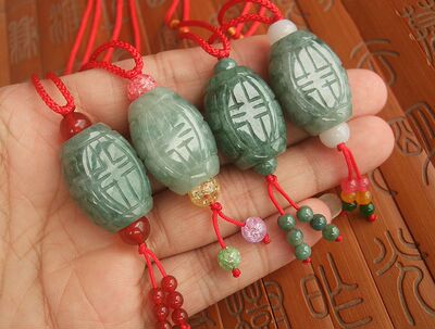 21161-1玉琳阁 缅甸玉天然A货翡翠玉天珠款转运珠大路路通大吊坠