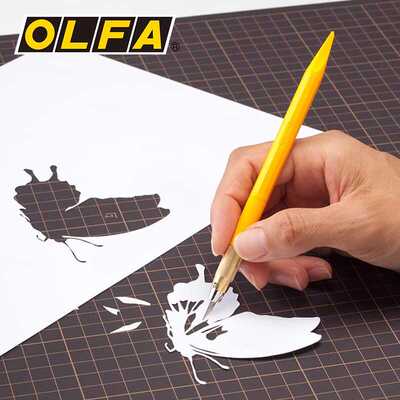日本OLFA笔刀美工刀刻刀橡皮章小黄AK-5雕刻刀AK-4雕模型刻纸刀z