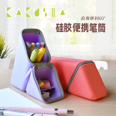 2026热销新品.SONIC索尼克三角立式超火笔袋女生男孩.硅胶笔筒式z