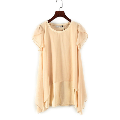 圆领拼接百搭风短袖衬衫夏季新品