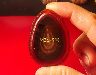 M36天然血色牦牛角实心雕刻吊牌吊坠无事牌佛头佛珠挂件DIY原材料