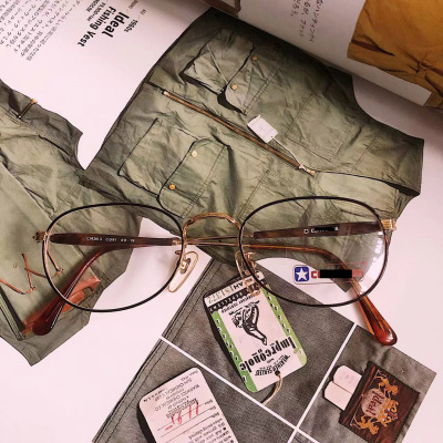 包邮早期框记美式复古文艺乔布斯学院孤品金属框架眼镜iaspyj690