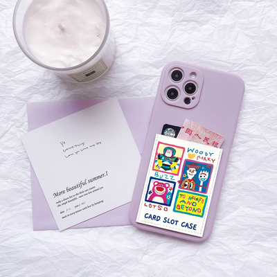 可爱经典卡通卡套手机壳适用iPhone16promax精孔苹果15pro开心果门禁御守藏符14/12/13/16卡包收纳XR/SE软MAX