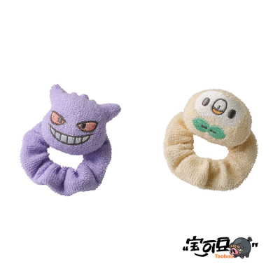 犬印本铺宝可梦monpoke系列耿鬼木木枭婴儿布制拨浪鼓 摇铃 母婴