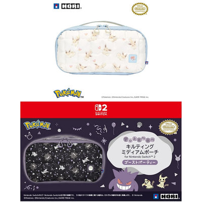 HORI宝可梦伊布耿鬼谜拟丘Nintendo Switch NS2绗缝中型收纳包