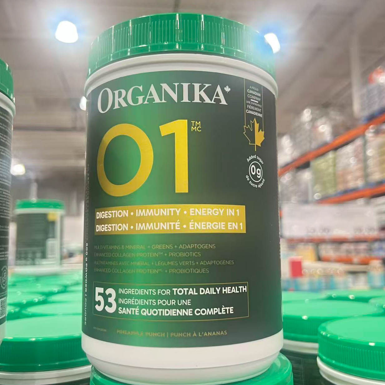 加拿大ORGANIKA有机蔬菜水果益生菌增强型胶原蛋白肽粉600g新配方