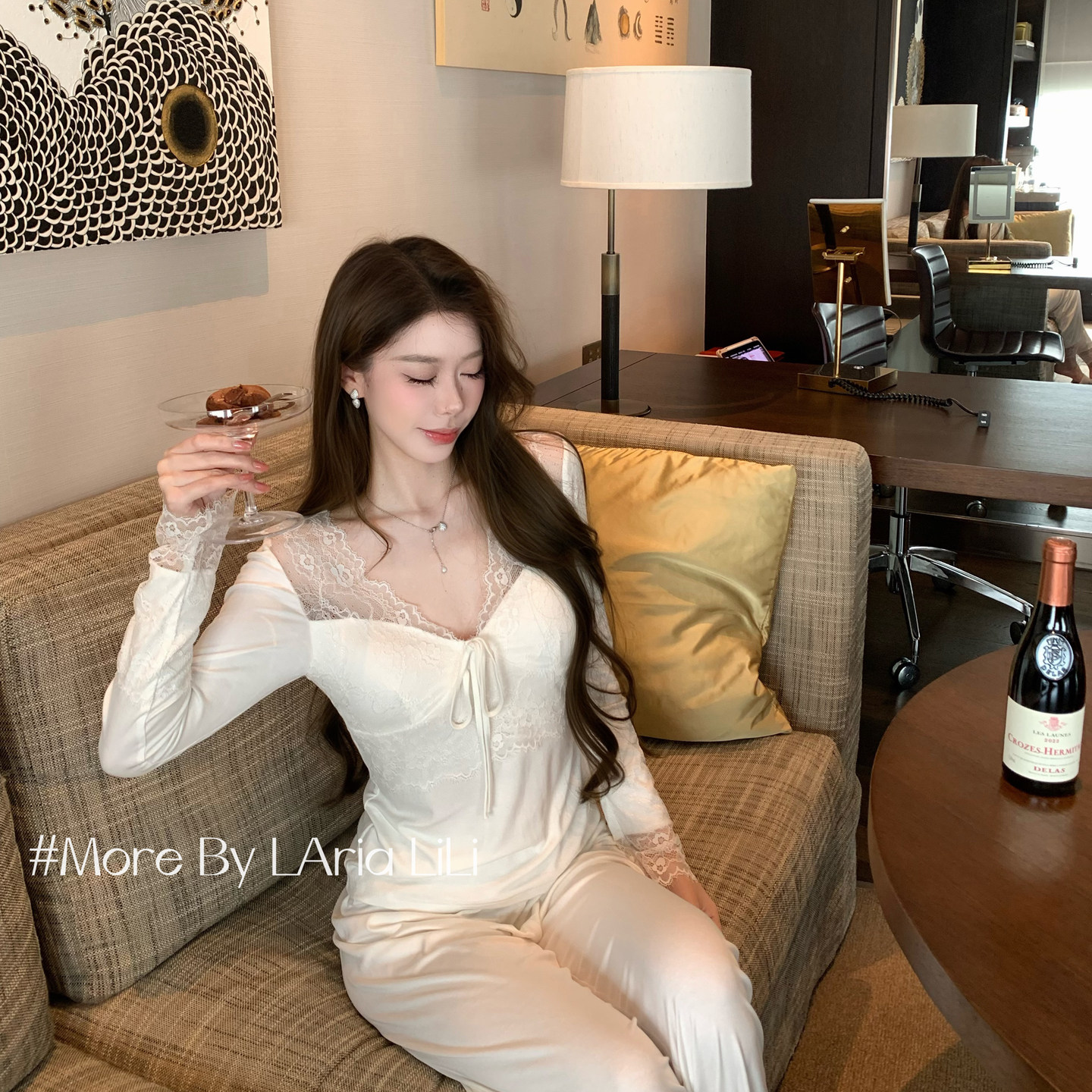 LAria素颜心机 睡衣女性感莫代尔性感2026新款高级感蕾丝家居服