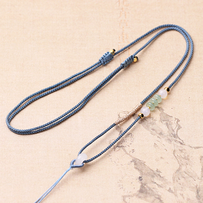 挂绳diy黄金翡翠平安扣挂脖绳子