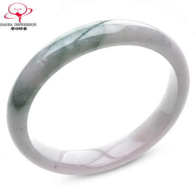 豪8印象P26018P426翡翠手镯圈口60.0mm天然冰糯种玉镯绿飘花手镯