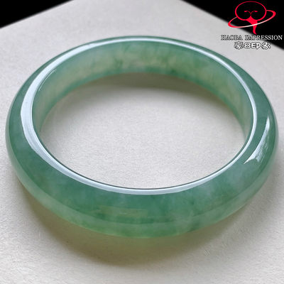 豪8印象V262800V2063翡翠手镯圈口58.4天然冰种芙蓉绿缅甸玉手镯