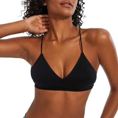 三角杯无钢托带胸垫瑜伽内衣细带