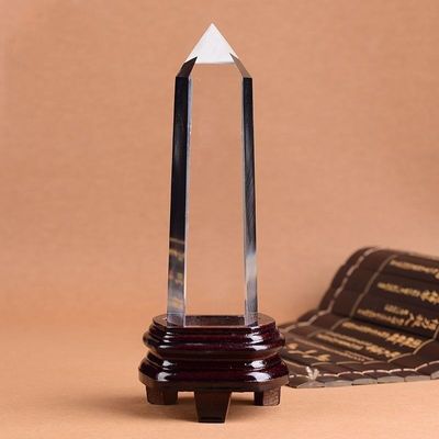 天然水晶柱白水晶柱摆件