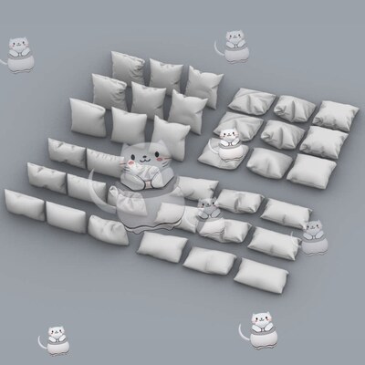 靠背 靠枕 枕头 抱枕 犀牛建模rhino/C4D/3Dmax/maya模型obj fbx