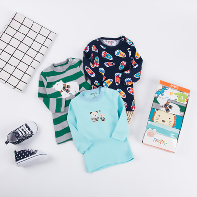 特价卡特新生儿三角哈衣宝宝连体衣长袖5件装包屁衣爬服四季童装