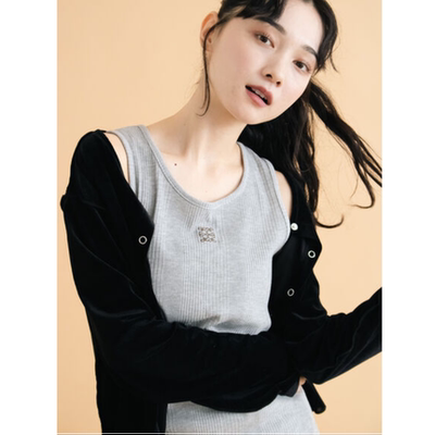 ehka2025秋冬 薄款丝绒面料前后两面穿小衫QC