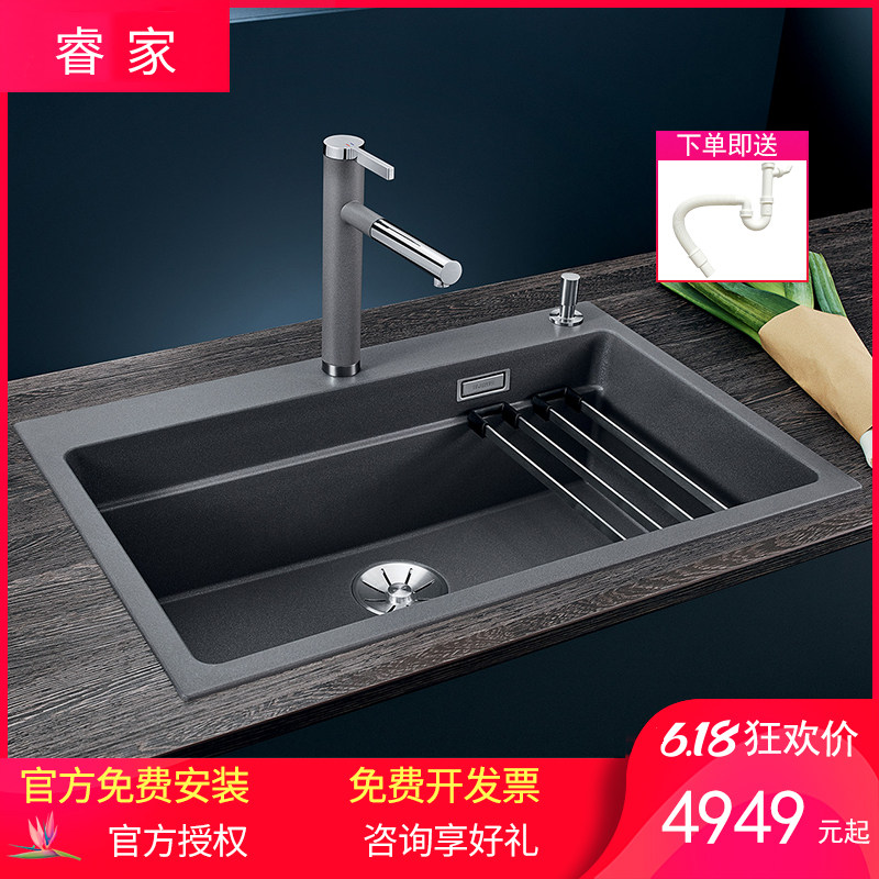 科勒水槽厨房加厚手工大小双槽304不锈钢洗菜盆洗碗池套餐97827T_虎窝淘