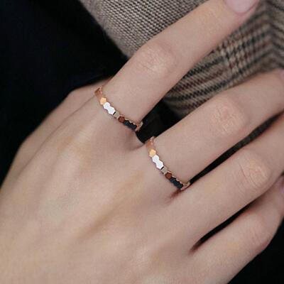 日韩简约ins网红蜂巢钛钢戒指女