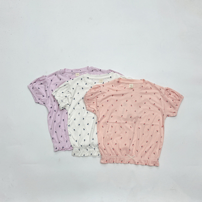 碎花夏季新款圆领短袖T恤