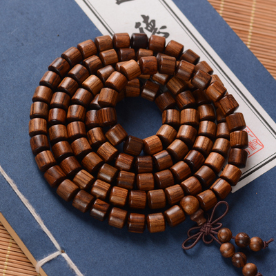 檀香木手串吉方圆老料花梨木绿檀