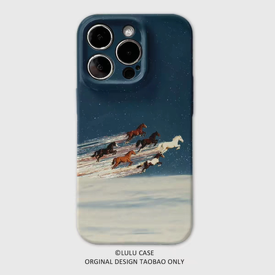 ins复古星河骏马相适用于iphone17promax苹果16手机壳1312pura80华为mate70一加15小米14荣耀60软novareno11