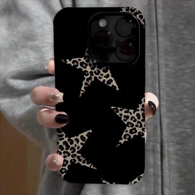 黑色星星豹纹适用iphone17苹果手机壳16pro防摔13promax15菲林二合一14Pro小米华为荣耀OPPOvivo11Xsma防摔