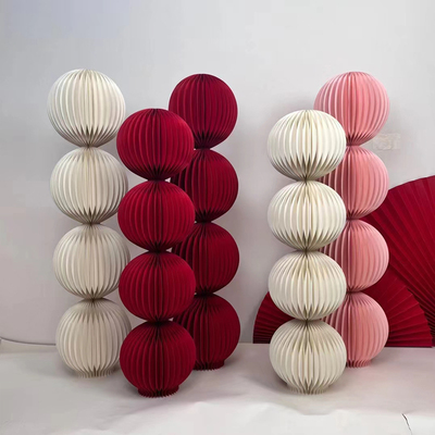 纸艺折叠纸灯笼婚礼派对生日布置婚庆商店橱窗创意装扮美陈路引