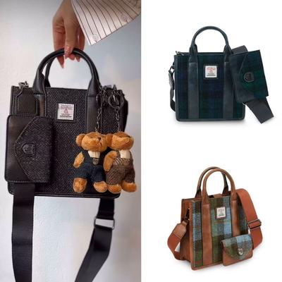 英国苏格兰Islander正品Harris Tweed®羊毛格纹斜挎托特包包