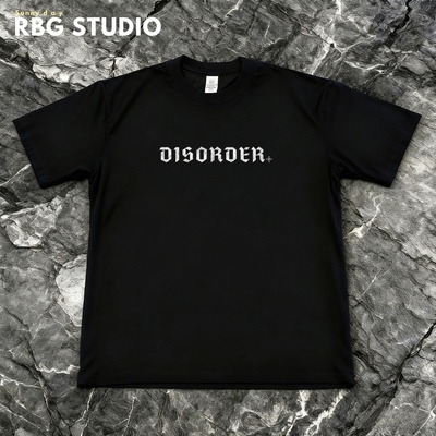 DISORDER滑板短袖 英文潮流T恤    街头运动主题T恤 全棉柔软衣服