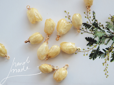 手工滴胶透明干花吊坠饰品配件