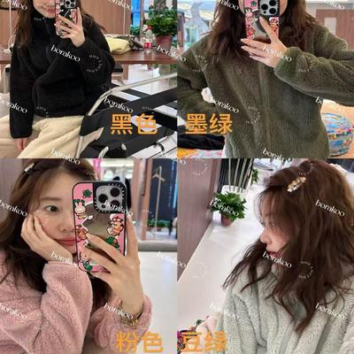 韩国东大门保暖摇粒绒拉链外套